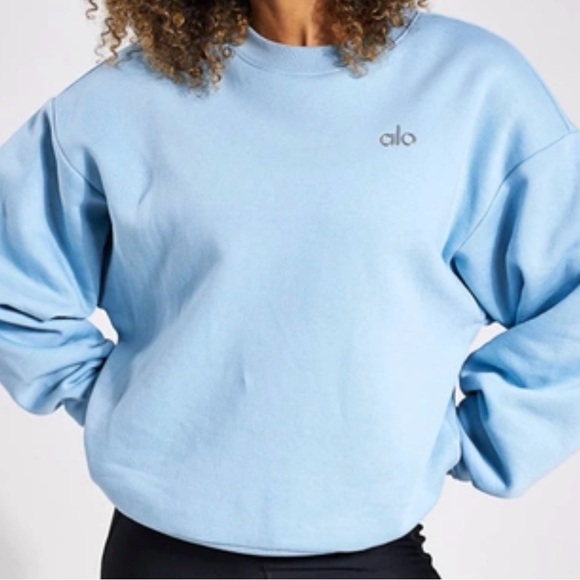 ALO Yoga | Tops | Alo Yoga Womens Sky Blue Crewneck Sweatshirt | Poshmark